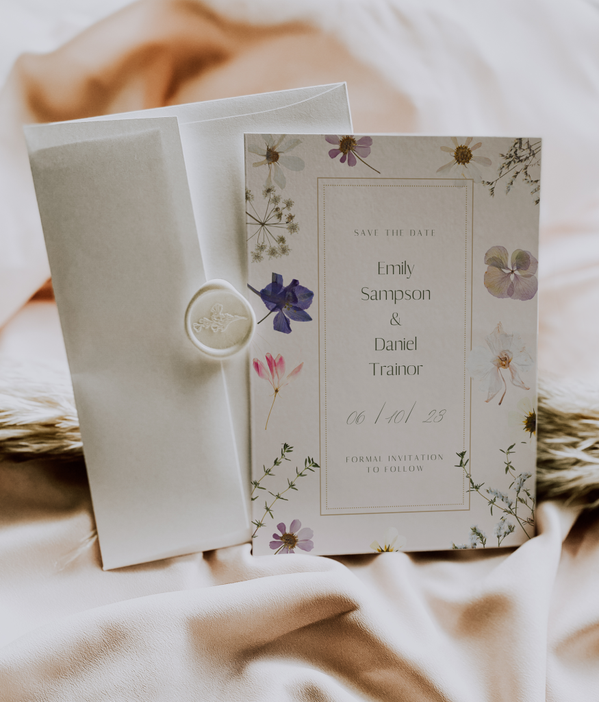 Pressed Flower Save the Date - 1824 Farmhouse Creations v2